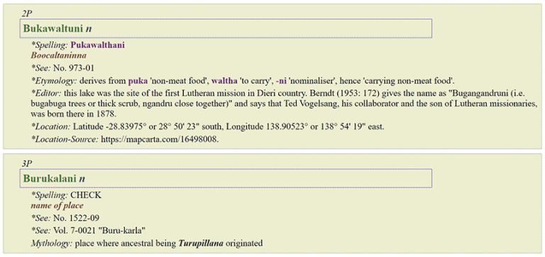 User guide to placenames – Diyari